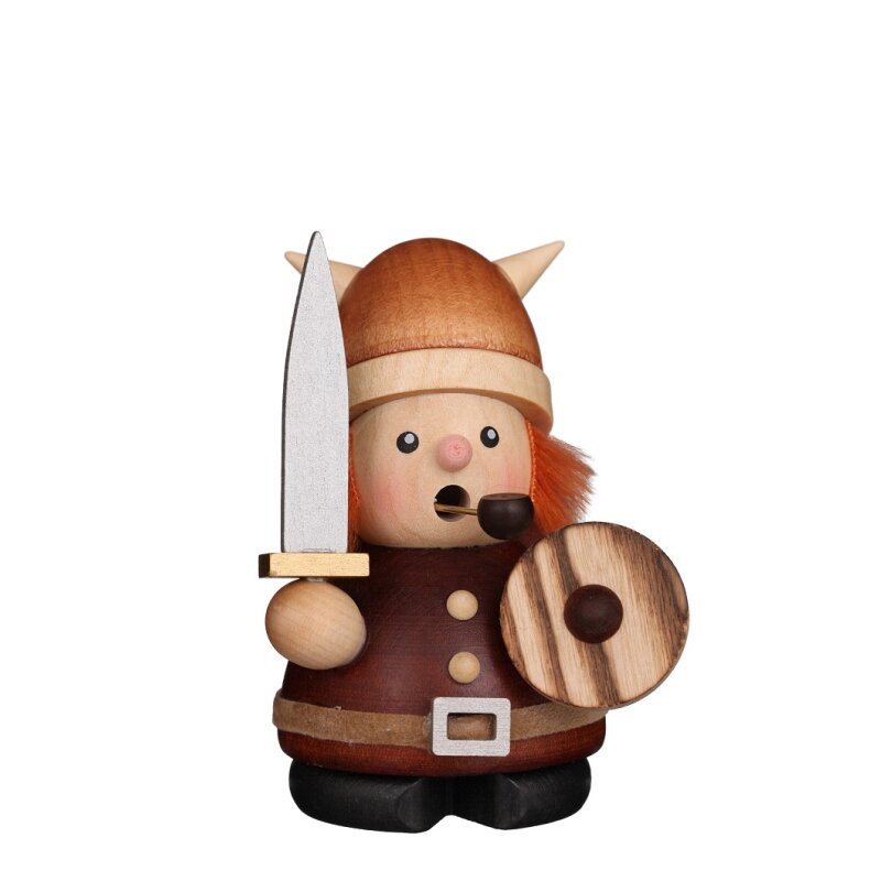 Christian Ulbricht Räuchermännchen Wikinger natur klein - Erzgebirgisc