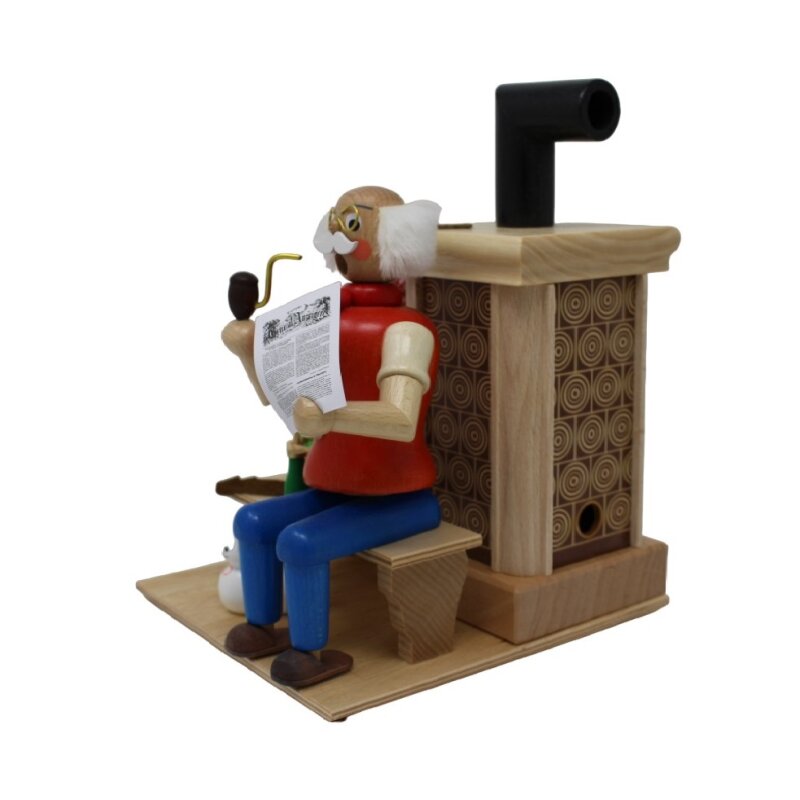 Legler Räuchermann Oma und Opa am Ofen - Erzgebirgische Volkskunst - D