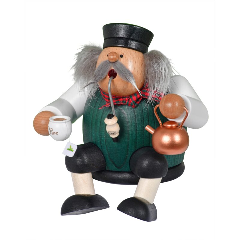 KWO Räuchermann Kantenhocker Tea Time - Erzgebirgische Volkskunst - Da