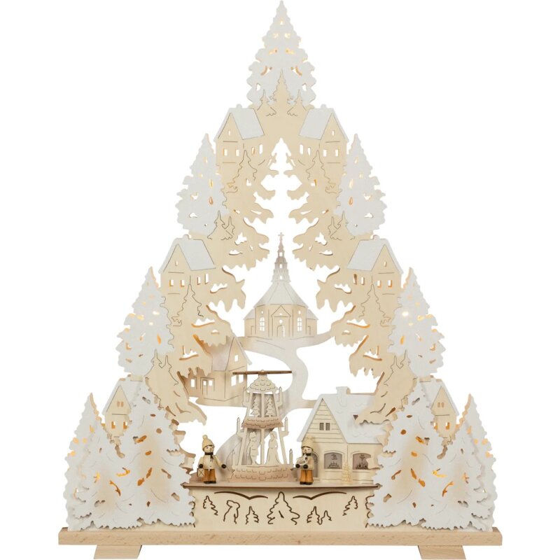 Saico Premium-LED-Lichterspitze Seiffener Kirche - Erzgebirgische Volk